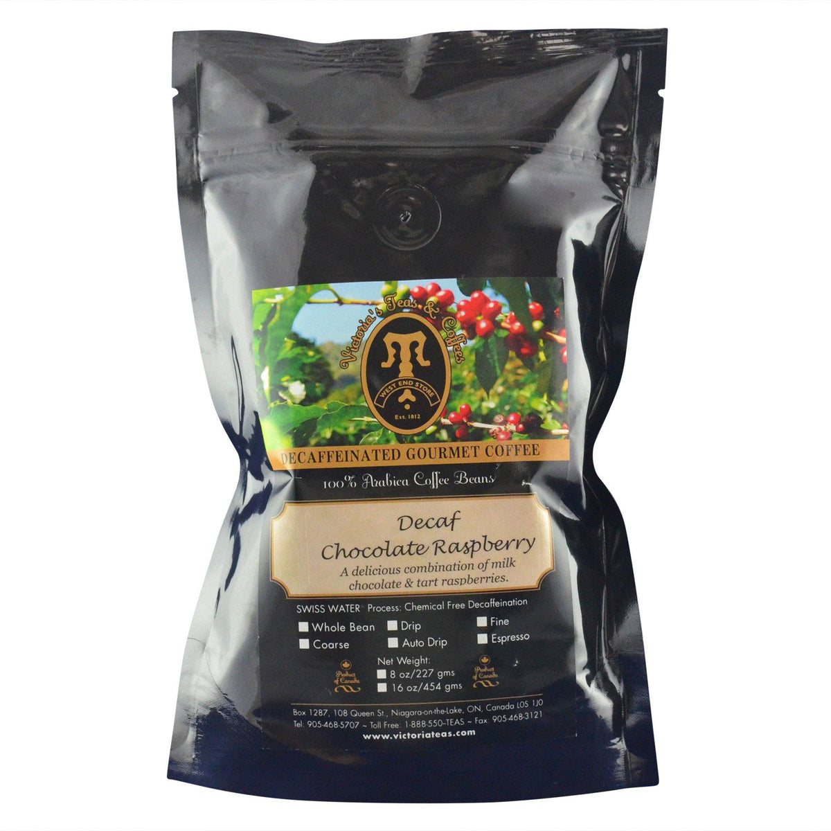 Decaf Chocolate Raspberry – Victoria's Teas and Coffees